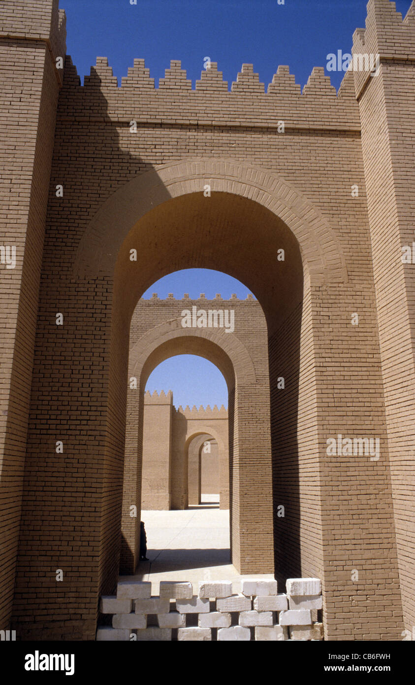 Babylon part reconstructed under Saddam Hussein, Mesopotamian bas ...
