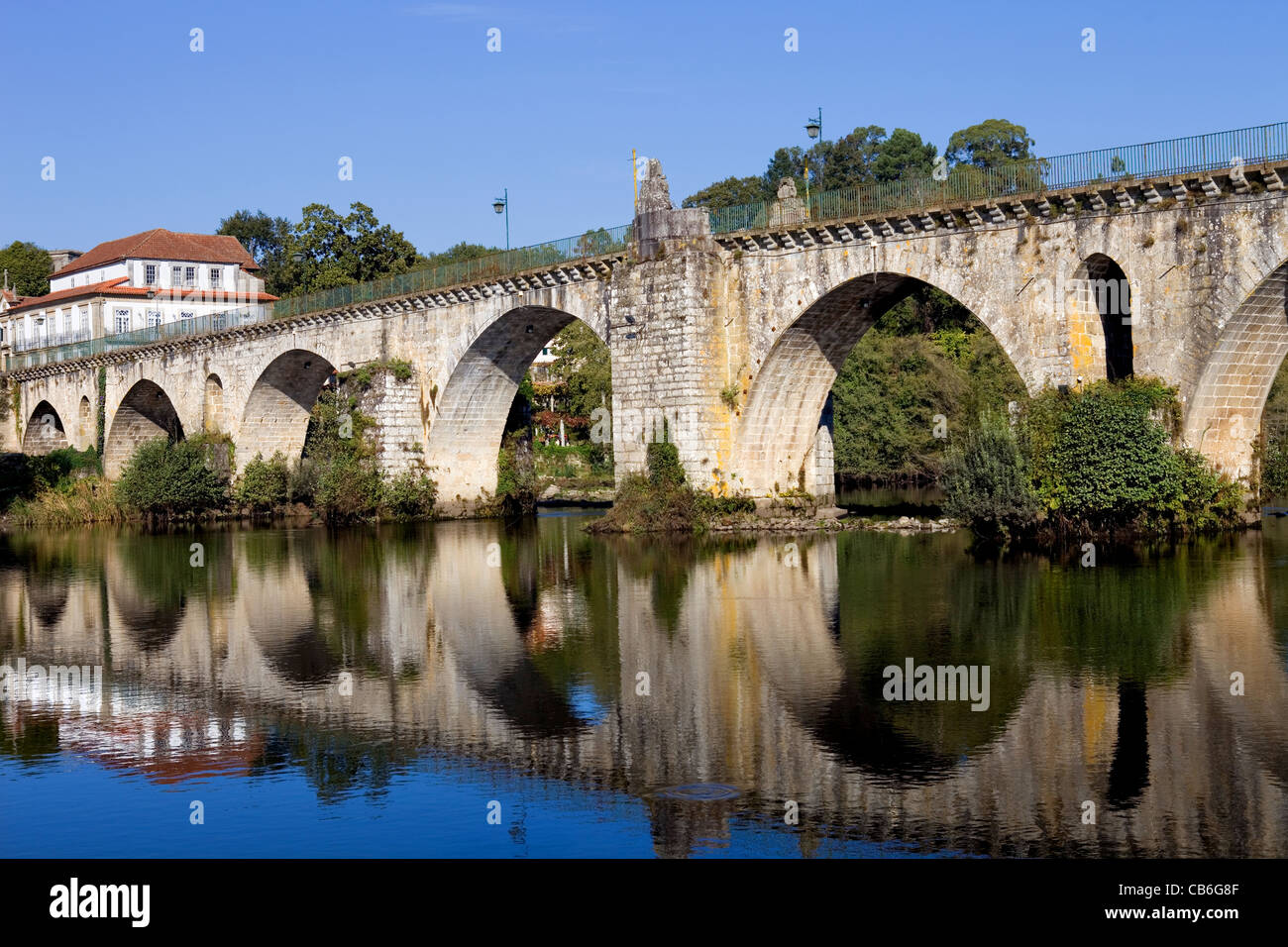ancient roman bridge of Ponte da Barca in the north of portugal Stock ...