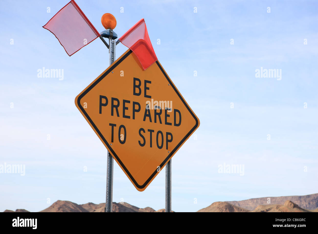 Be prepared to stop traffic sign in Arizona USA Stock Photo - Alamy