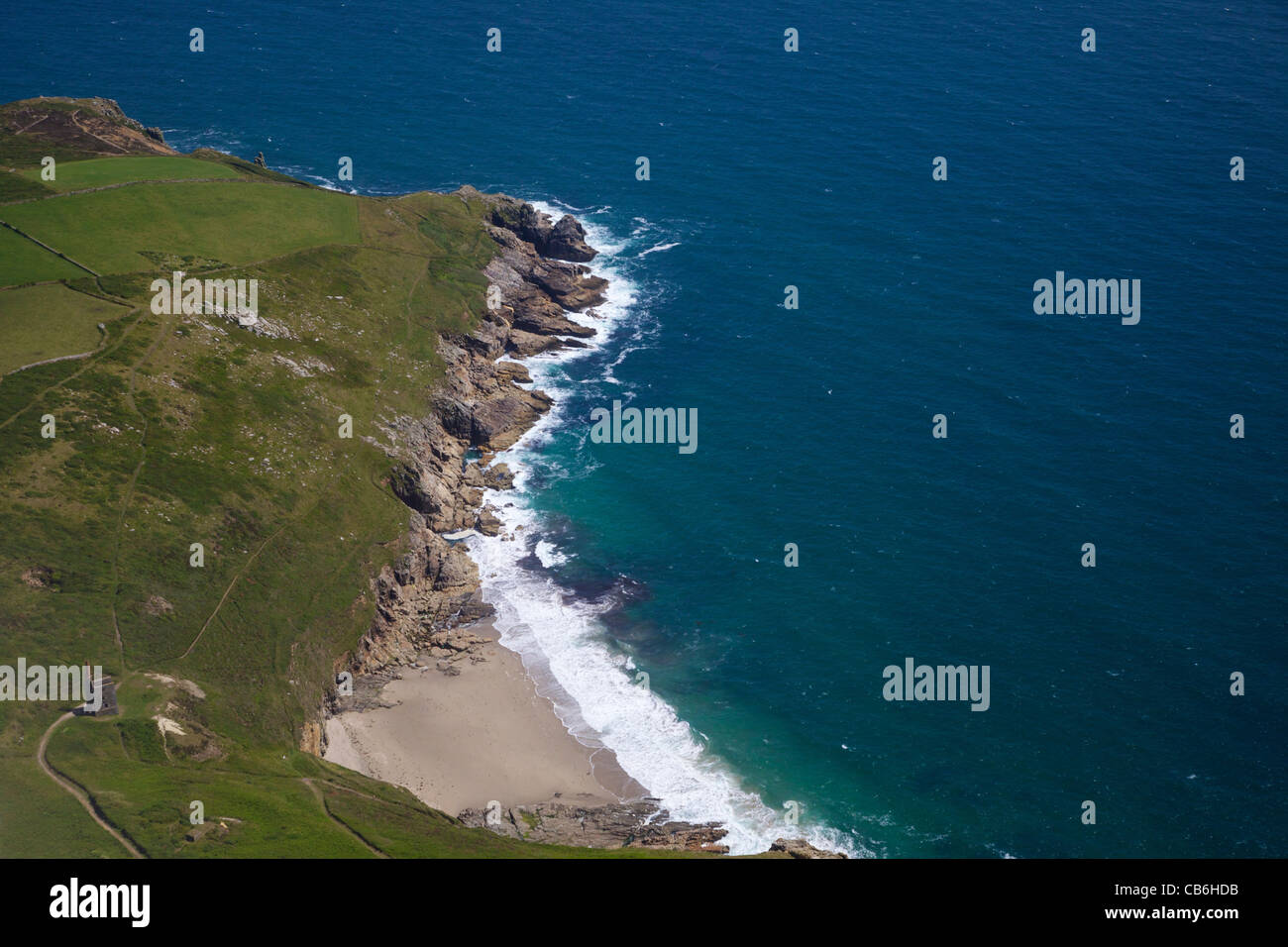 Aerial photo of Rinsey Cove between Porthleven and Praa Sands with ...