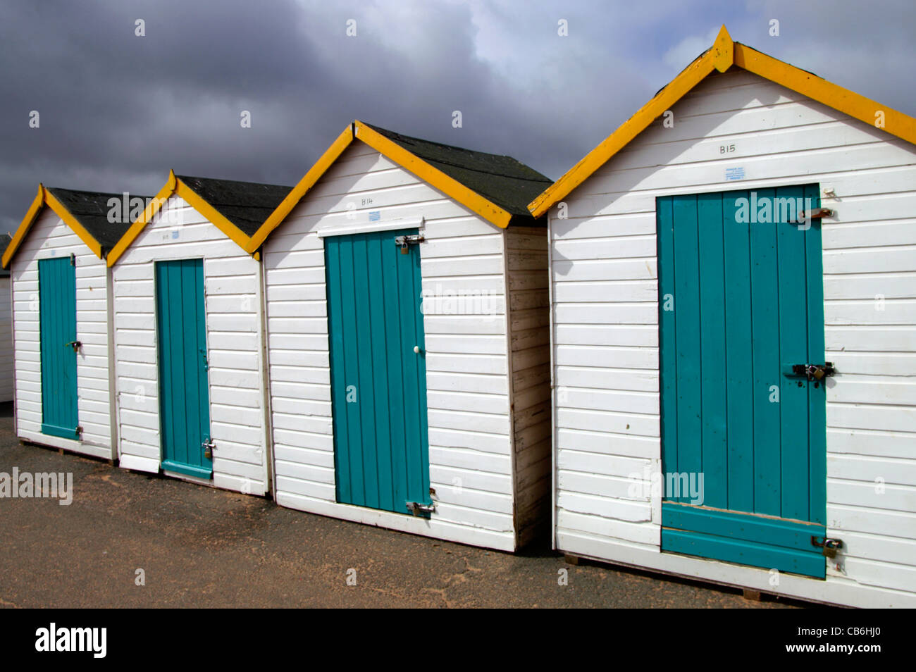 Beach Huts at Goodrington Sands Stock Photo - Alamy