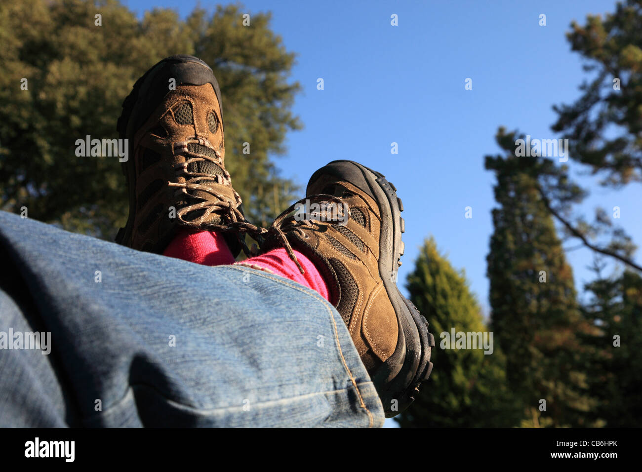 Walker resting feet Stock Photo - Alamy