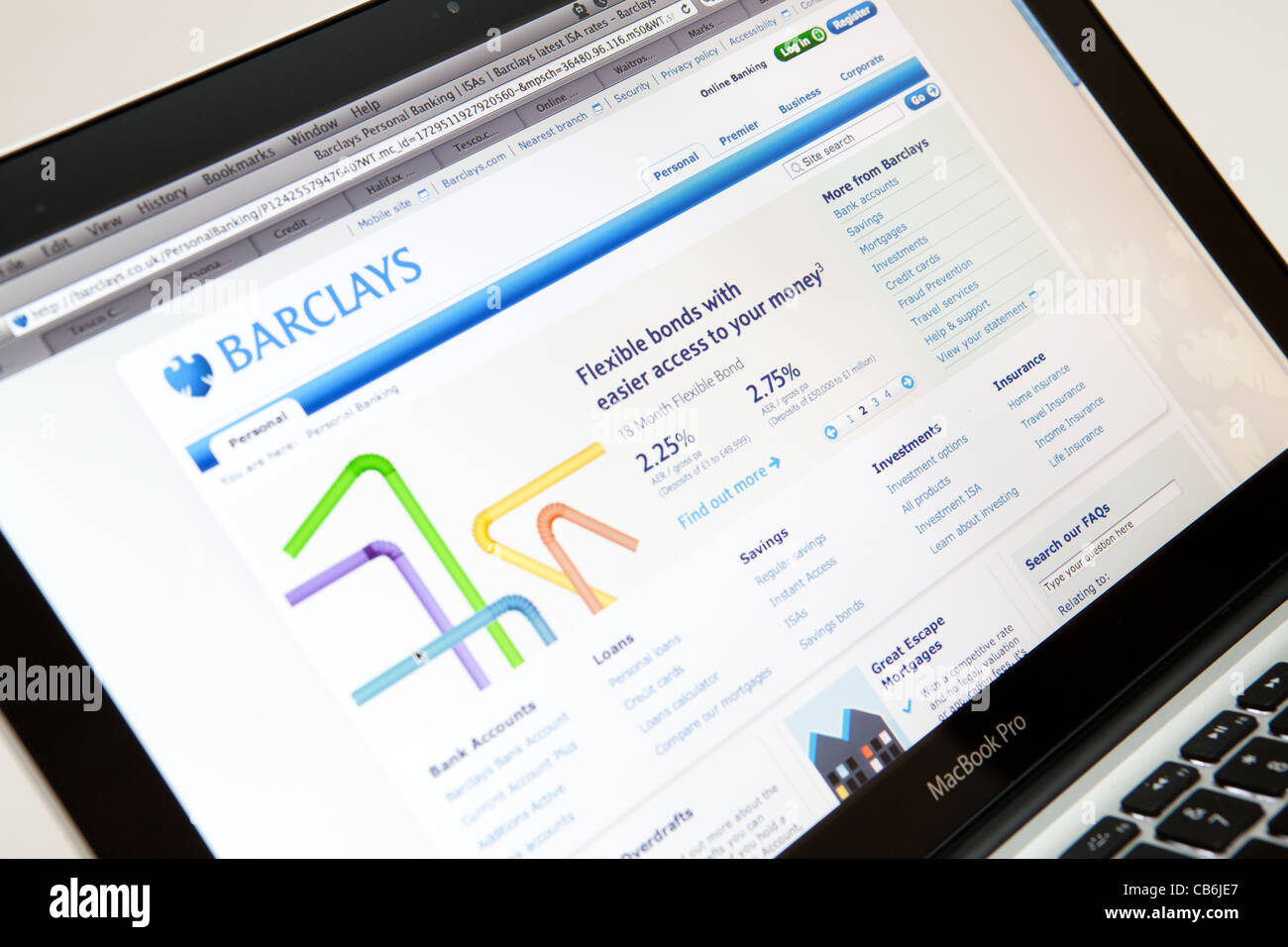 Barclays Website Screen shot of web page Stock Photo - Alamy