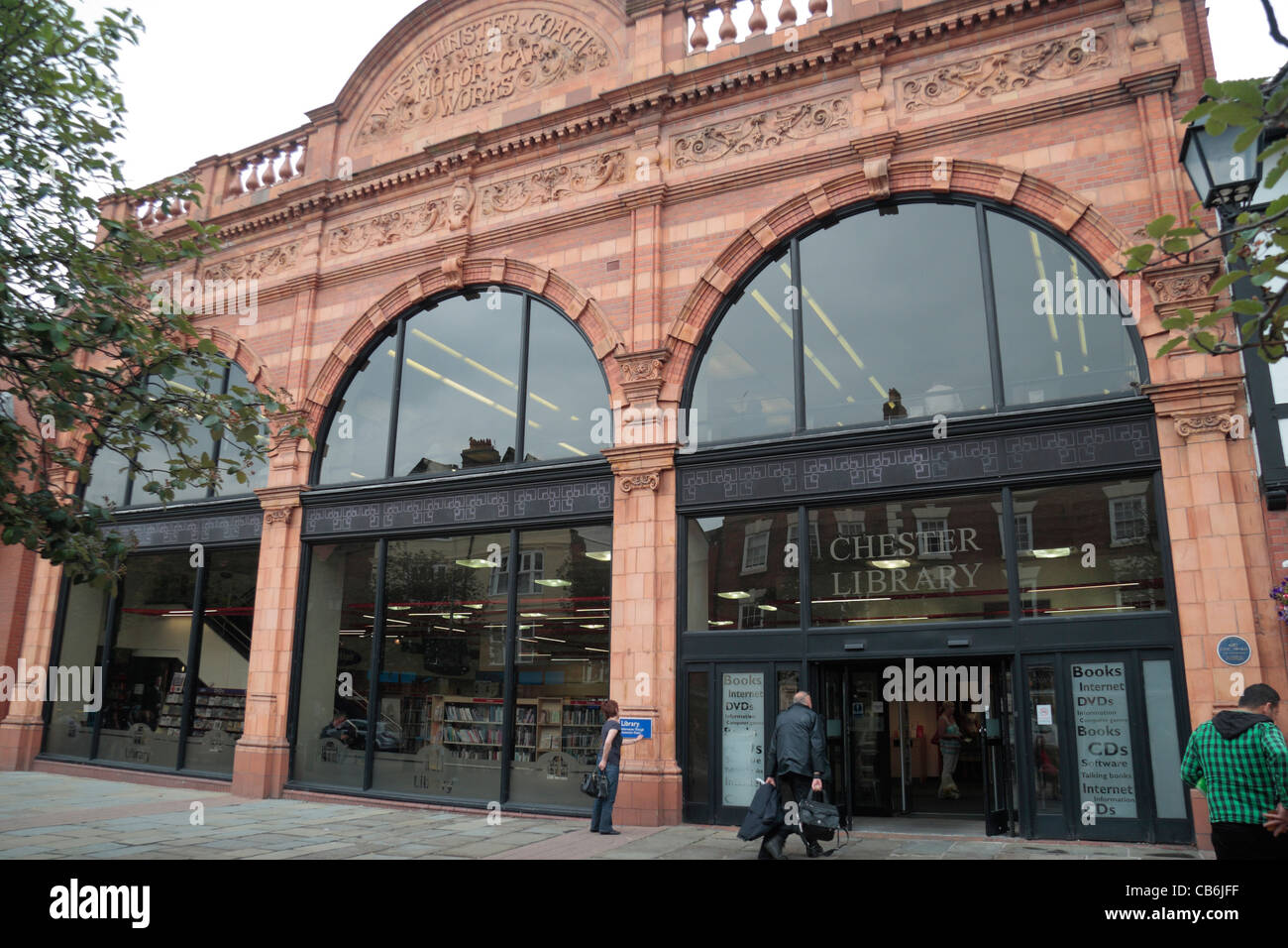 Main entrance to Chester Library in Central Chester, Cheshire, UK Stock ...