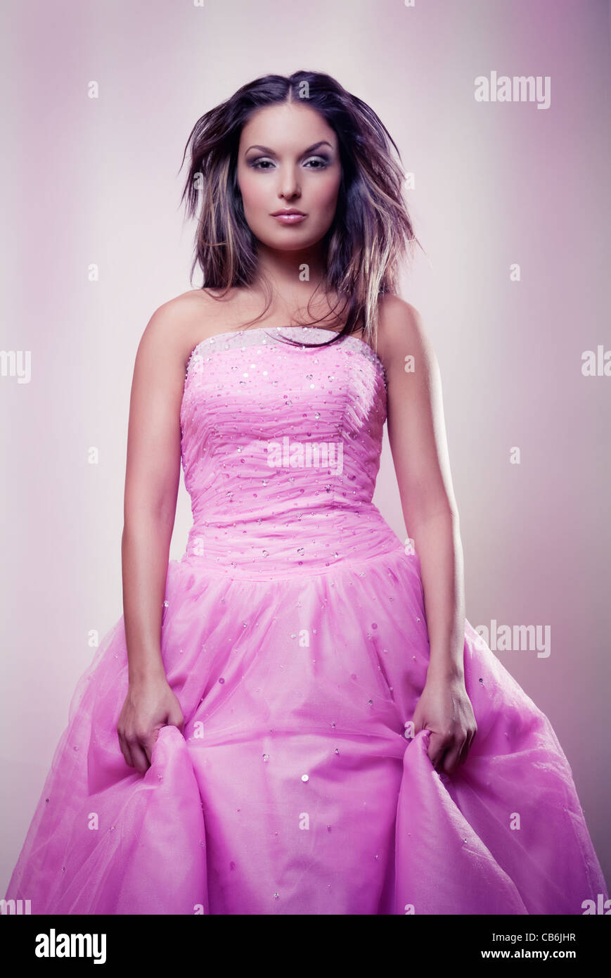 young girl in pink clothes Stock Photo - Alamy