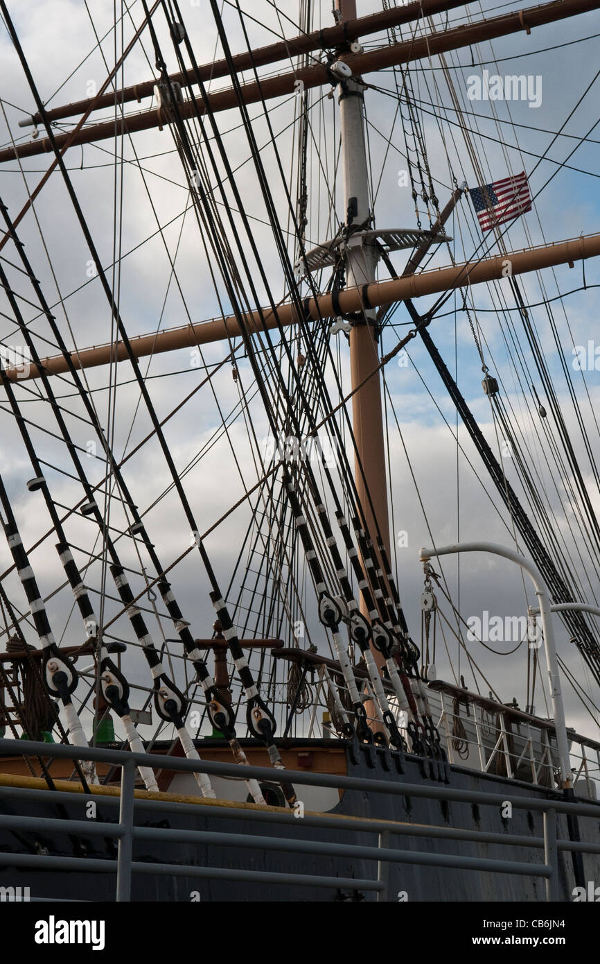 Sailing ship Balclutha docked in San Francisco California Stock Photo ...
