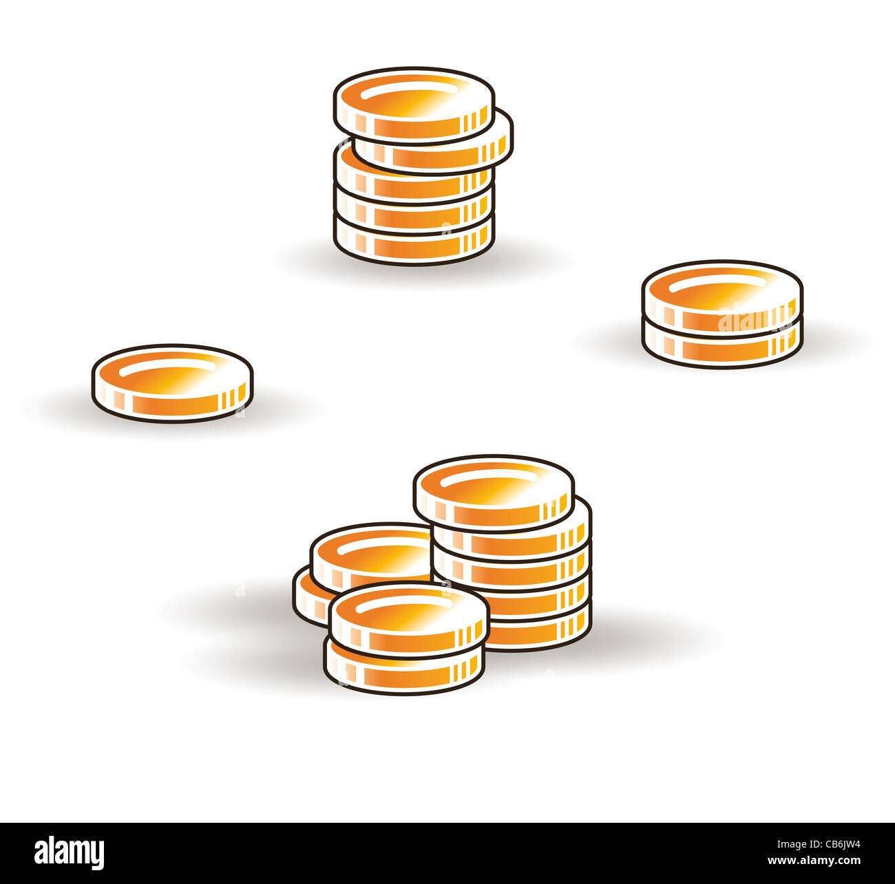 Set of golden coin images Stock Photo - Alamy