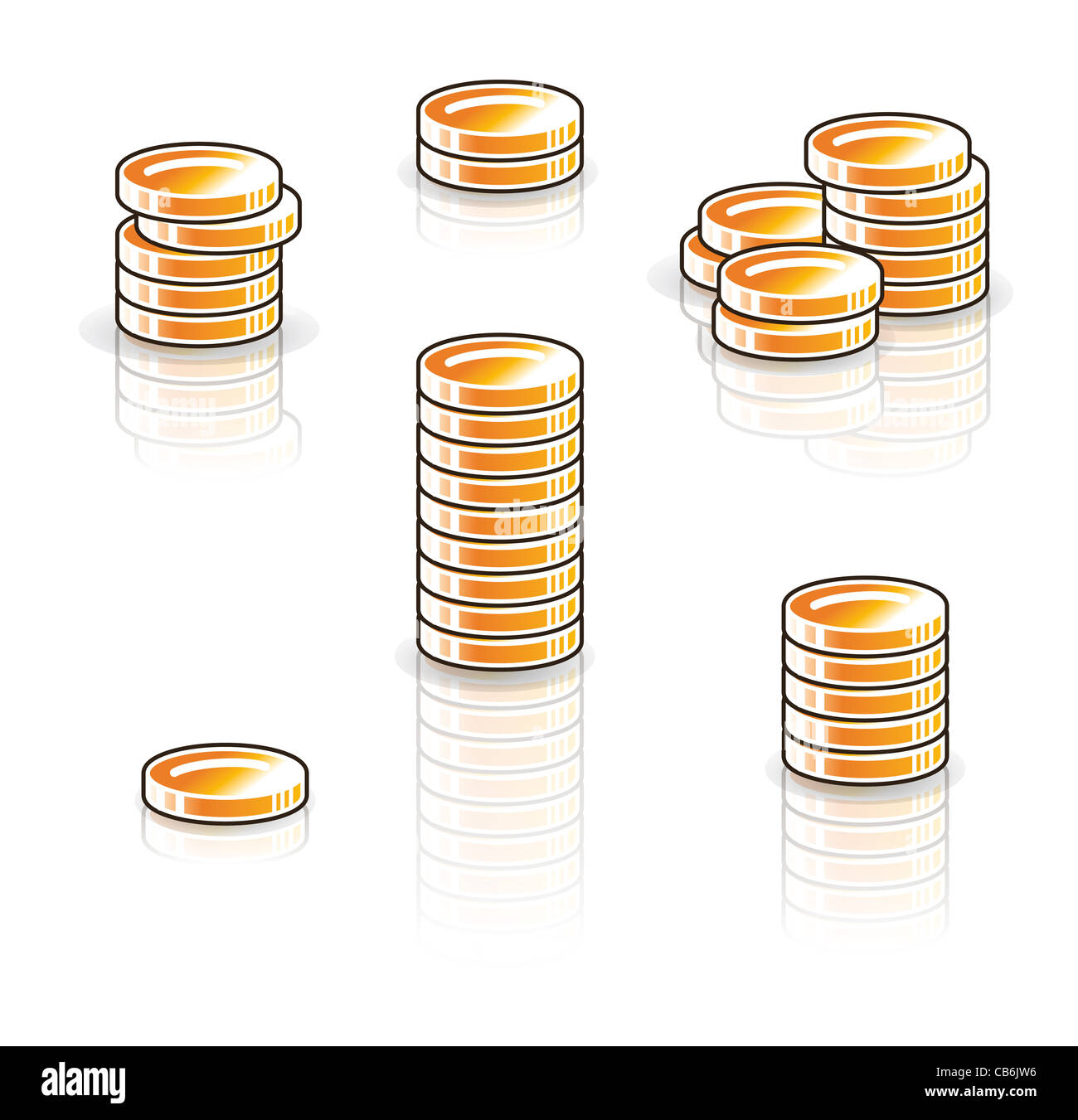Set of golden coins images Stock Photo - Alamy