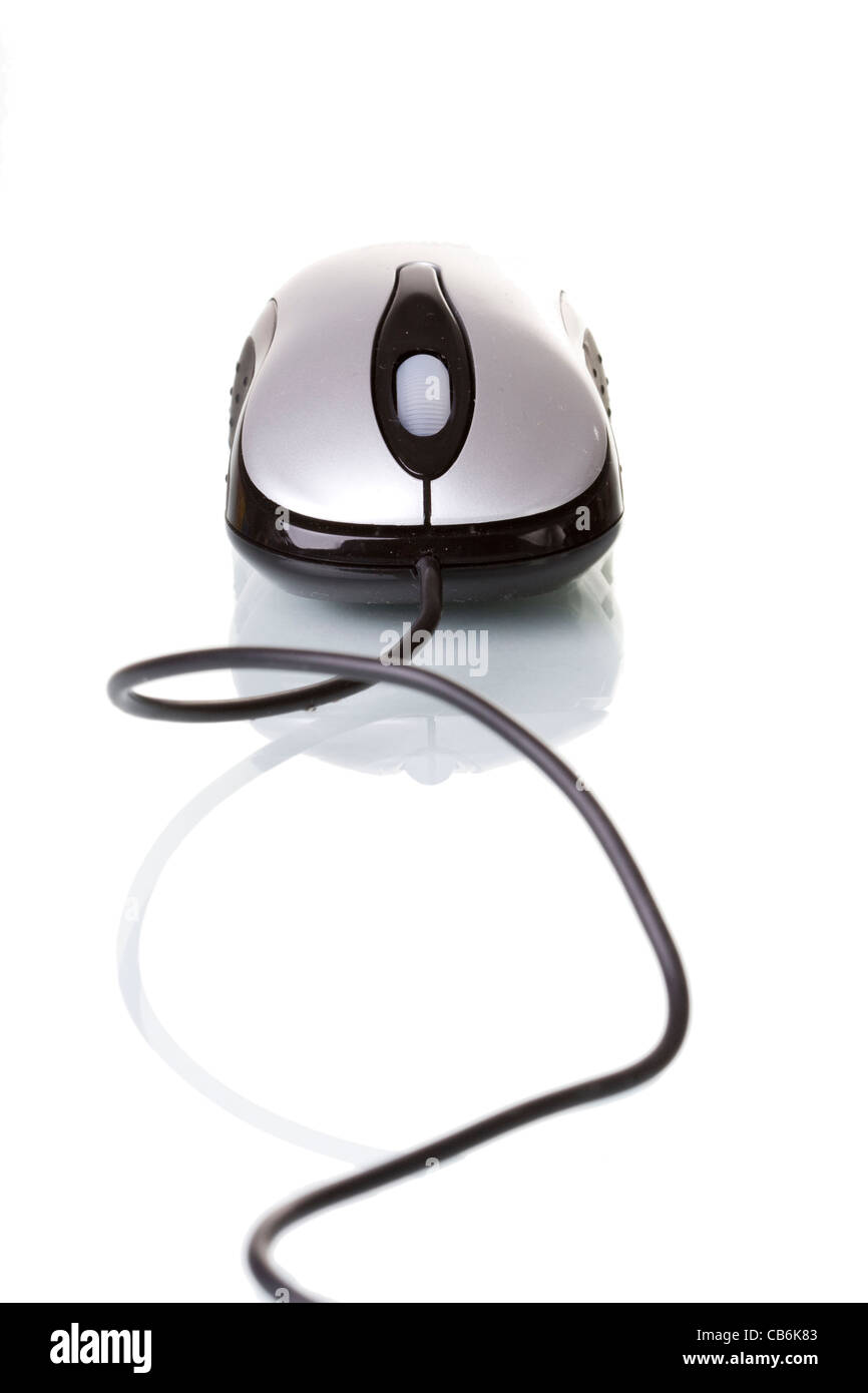 a modern mouse device isolated with reflection Stock Photo - Alamy