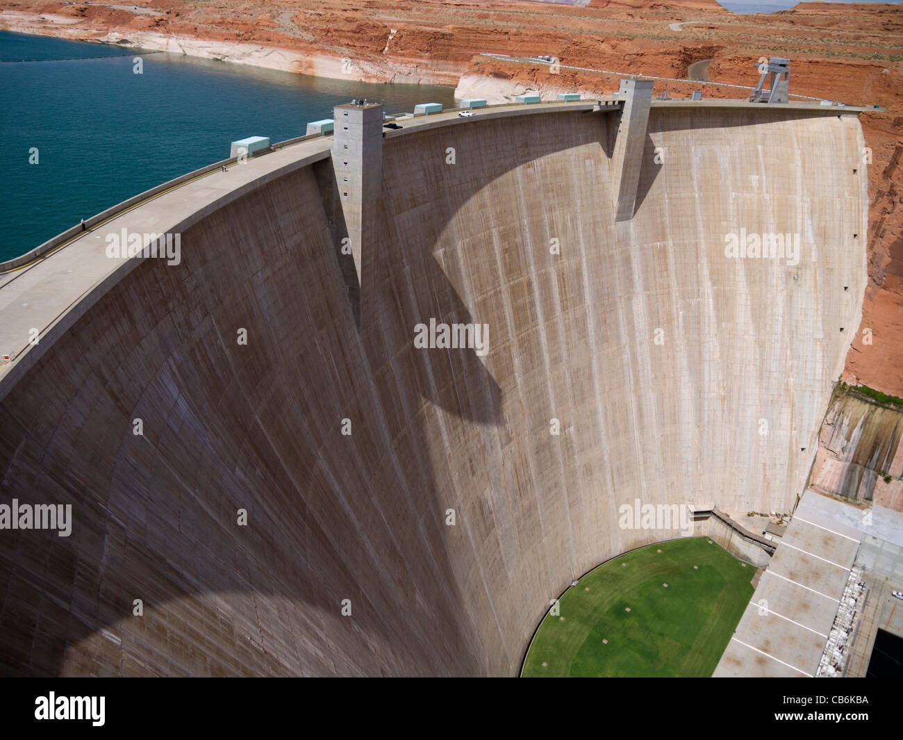 Glen Canyon Dam on Lake Powell Arizona which dams the Colorado Rover in ...