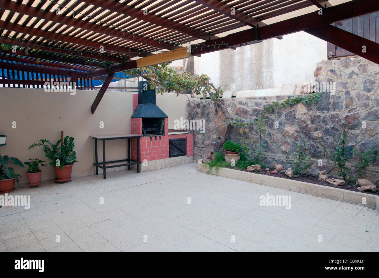 Iron stove and backyard ,Arad, Israel, Asia, Middle East Stock Photo ...