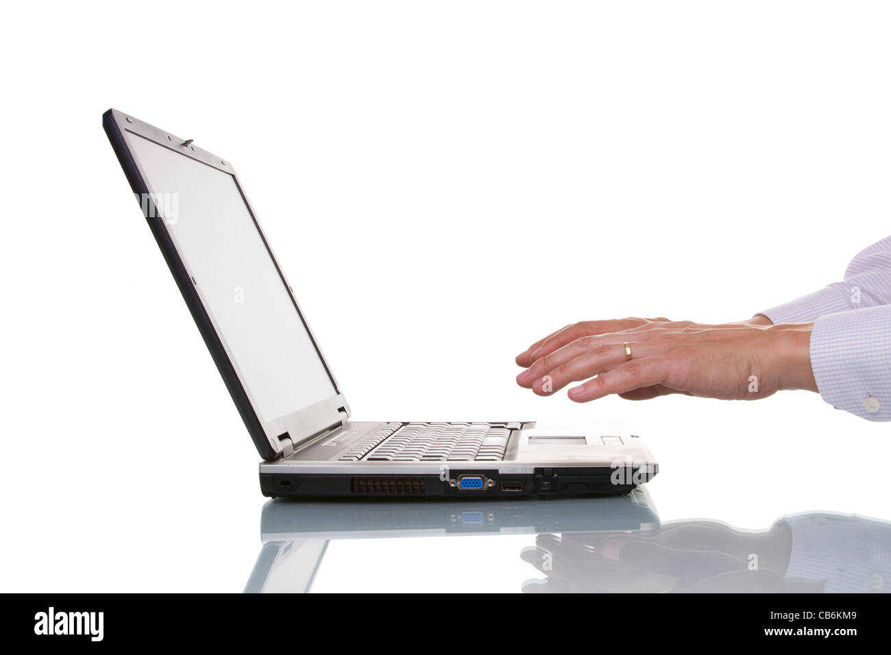 businessman hands start working with a laptop Stock Photo - Alamy