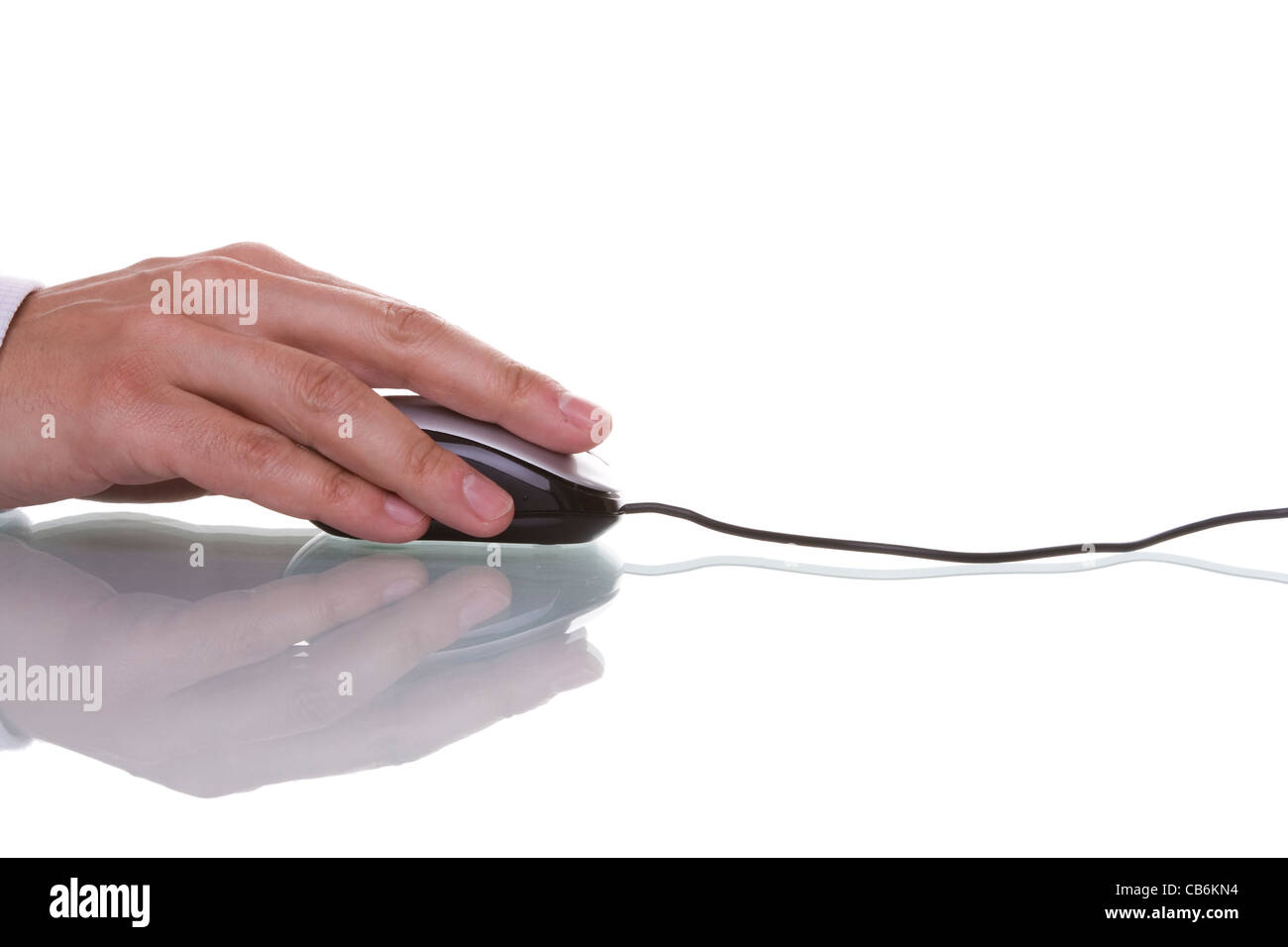 businessman hand using a mouse (isolated on white Stock Photo - Alamy