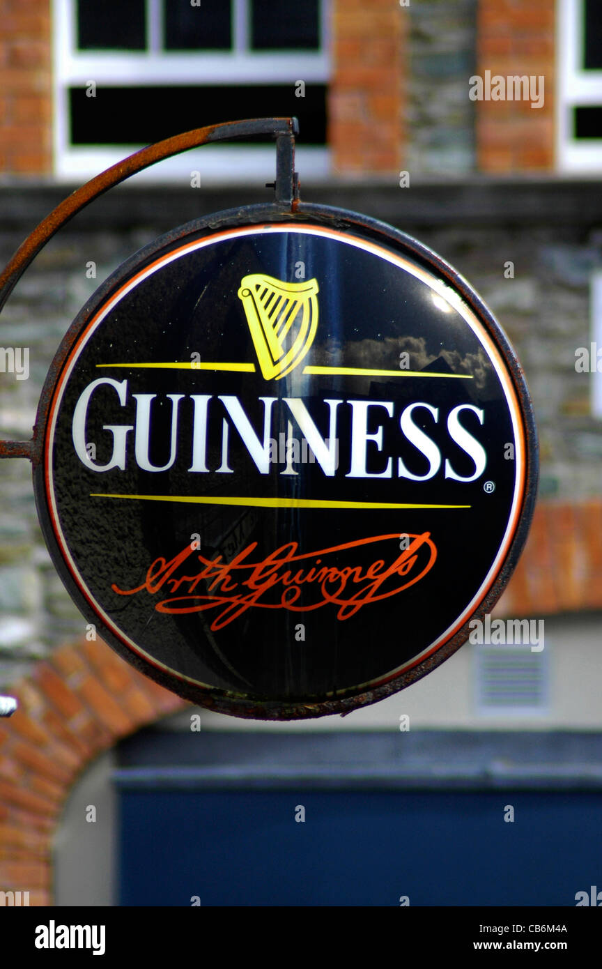 Guinness sign outside a pub in the Craft Village, Londonderry, Northern ...