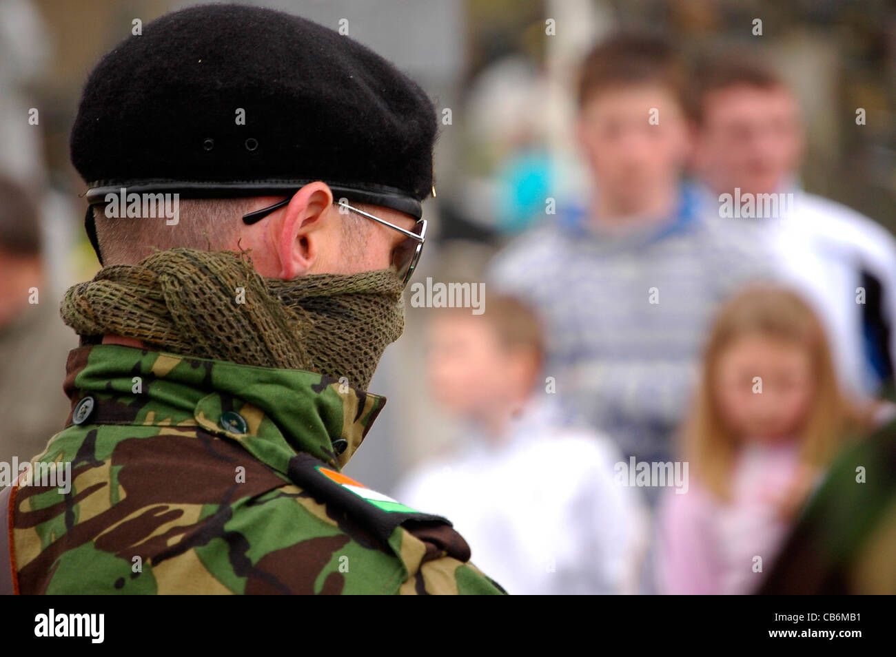 Masked member of the Real IRA at a republican commemoration in ...
