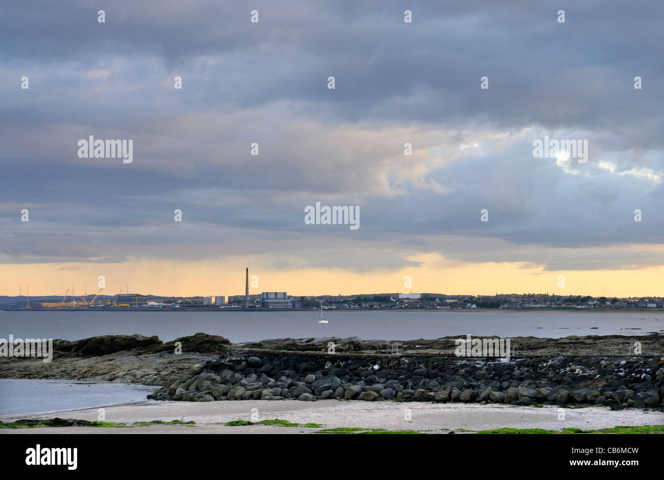View of Methil power station from Lower Largo, Fife, Scotland Stock ...