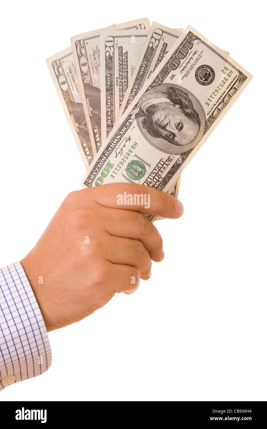 Closeup 100 dollar bill greed Cut Out Stock Images & Pictures - Alamy