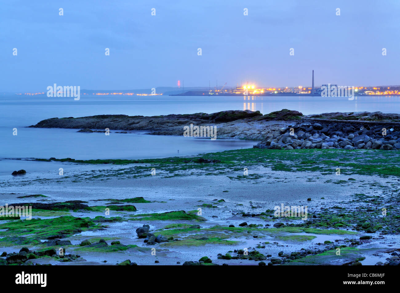 View of the Methil Power Station photographed at dusk from the beach at ...
