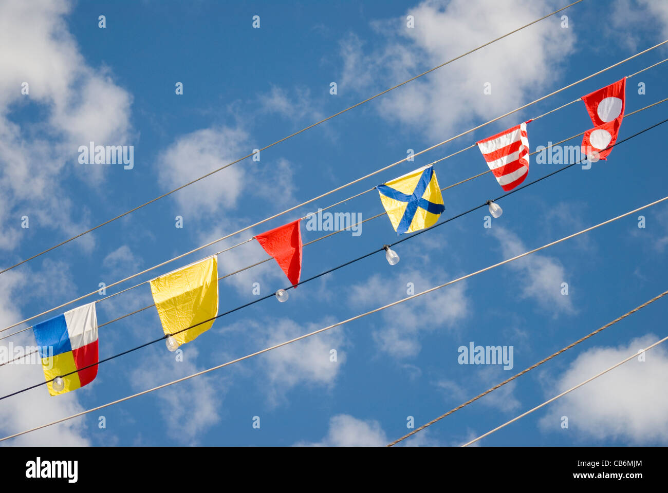 nautical signal flags in the sky Stock Photo - Alamy