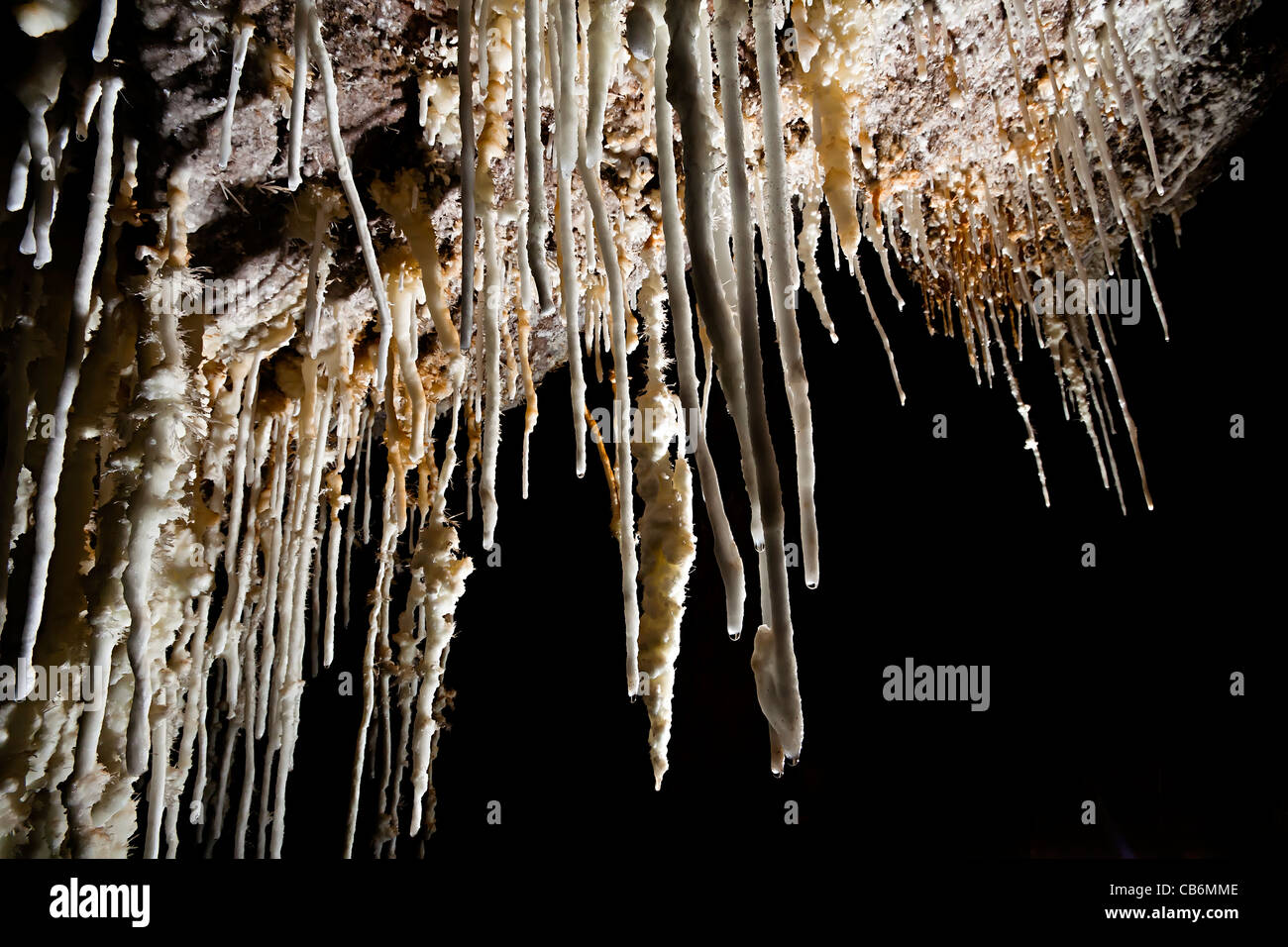 Stalactites in French cave Stock Photo - Alamy