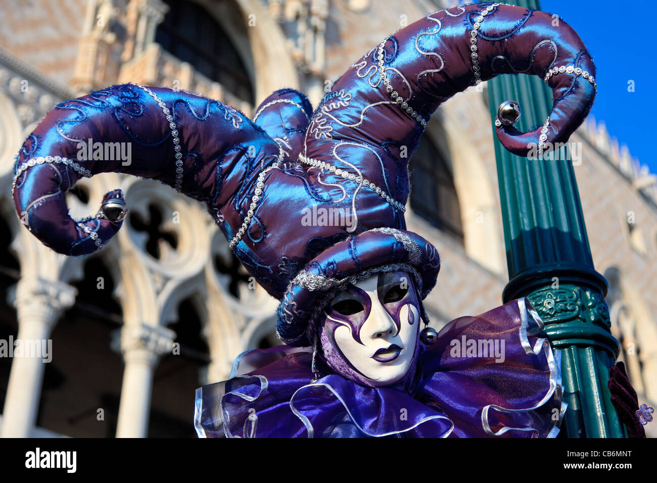Man dressed as a carnival fool, Venice, Veneto, Italy Stock Photo - Alamy