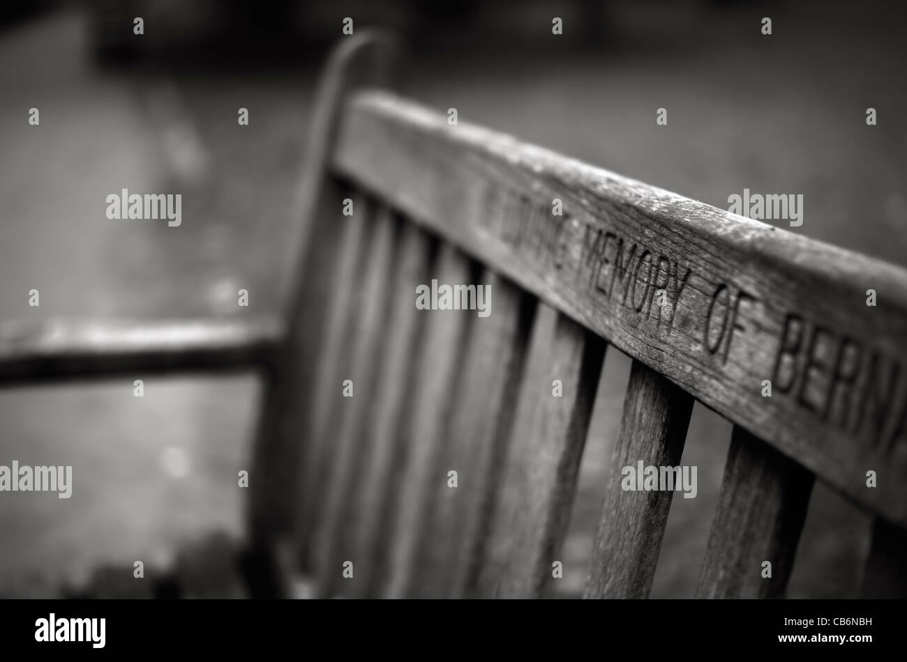 Bench with the inscription hi-res stock photography and images - Alamy