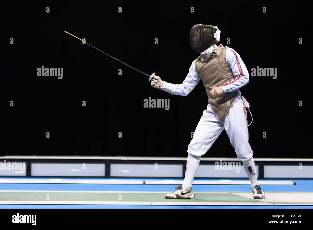 Final of the team foil fencing at the Olympic test event, London's ...