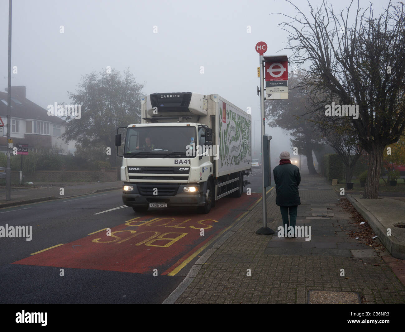 Bus stop in the mist hi-res stock photography and images - Alamy