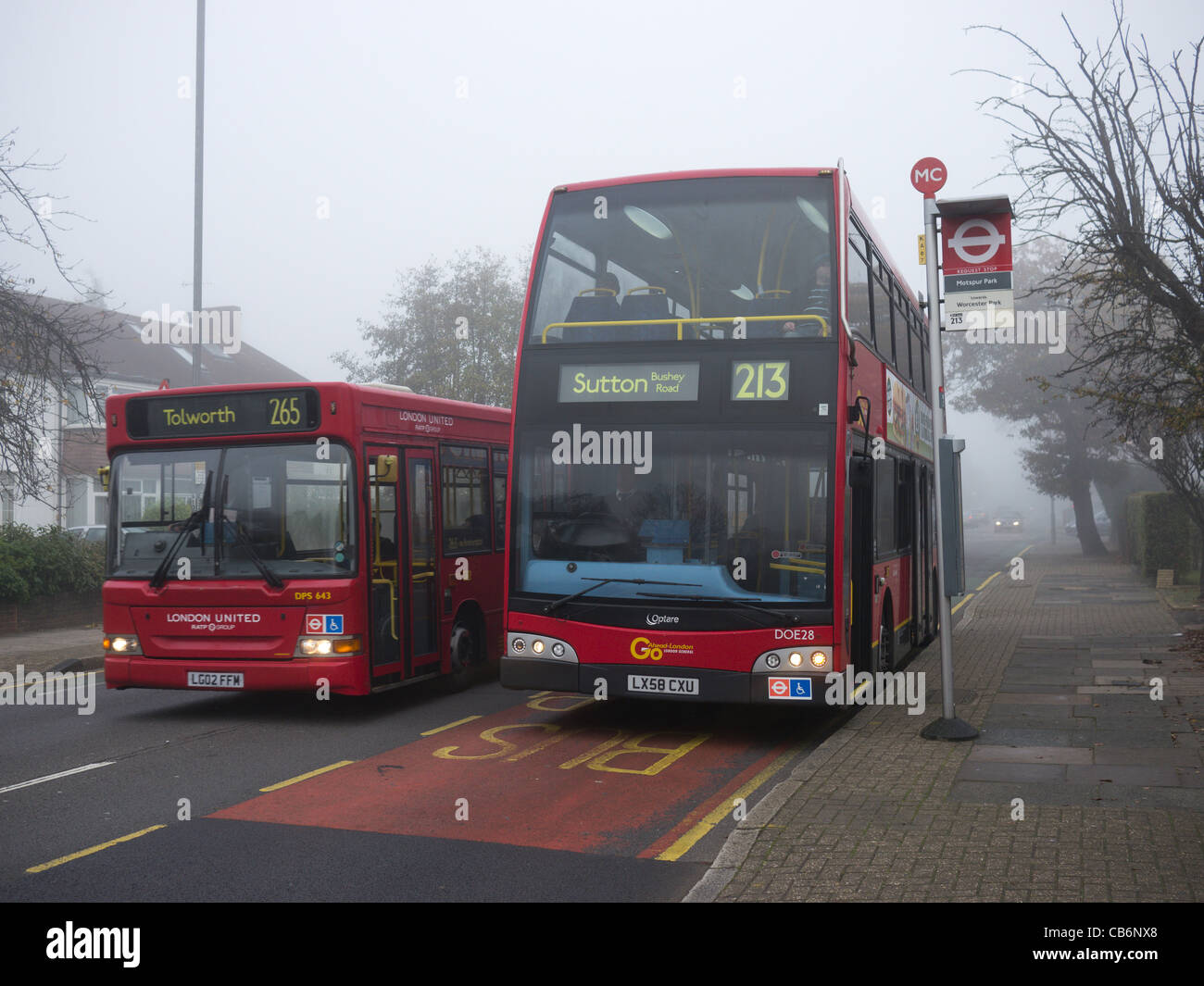 Bus stop in the mist hi-res stock photography and images - Alamy