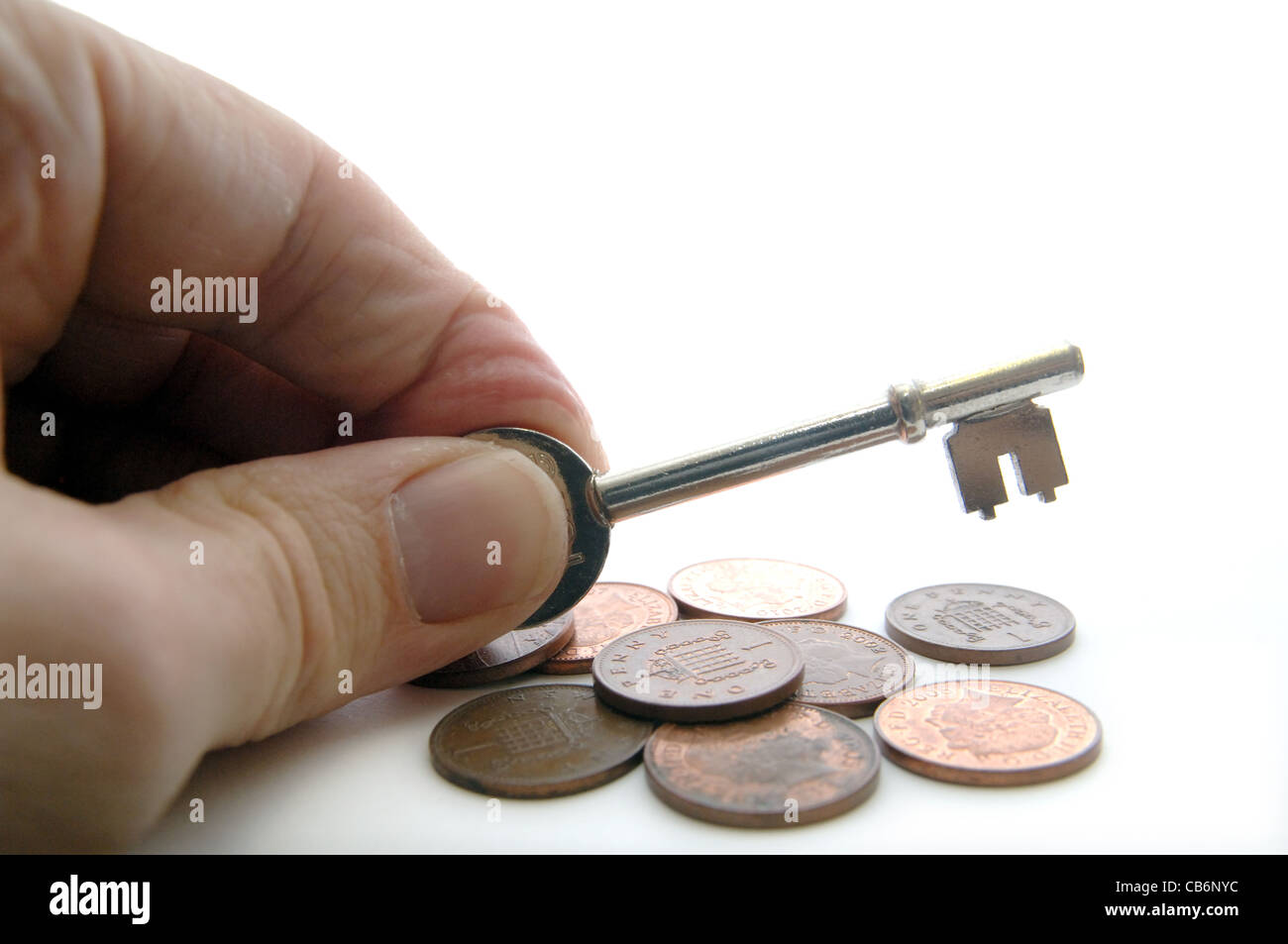 Pennies in hand hi-res stock photography and images - Alamy
