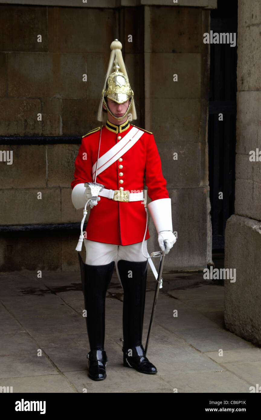 Soldier of the Lifeguards regiment of the Household Cavalry on guard ...