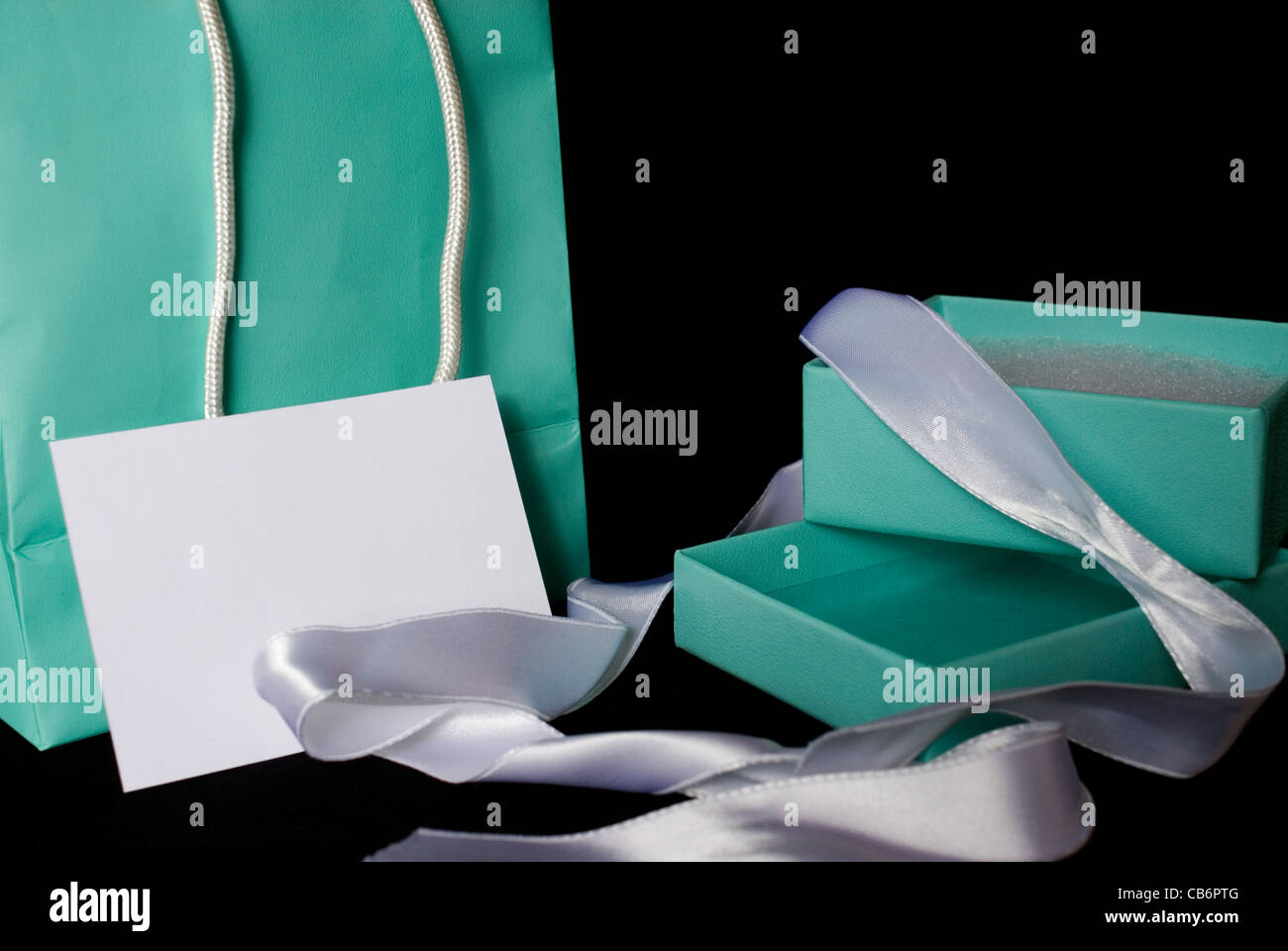 Little blue gift box with matching bag and blank gift card for your ...