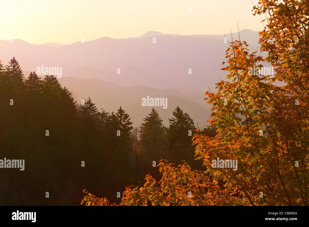 View of Smoky Mountains from Newfound Gap Stock Photo - Alamy