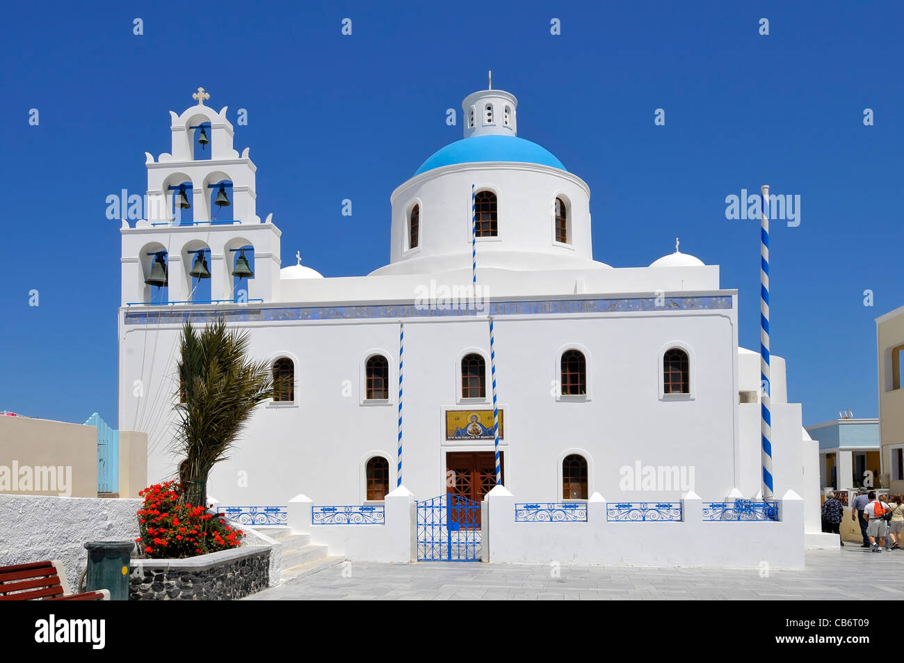 Church Oia Santorini Greece Island Mediterranean Cruise Aegean Stock ...