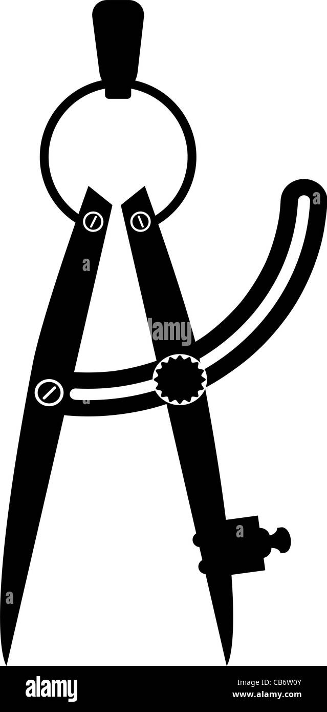 Drawing compass (silhouette Stock Photo - Alamy