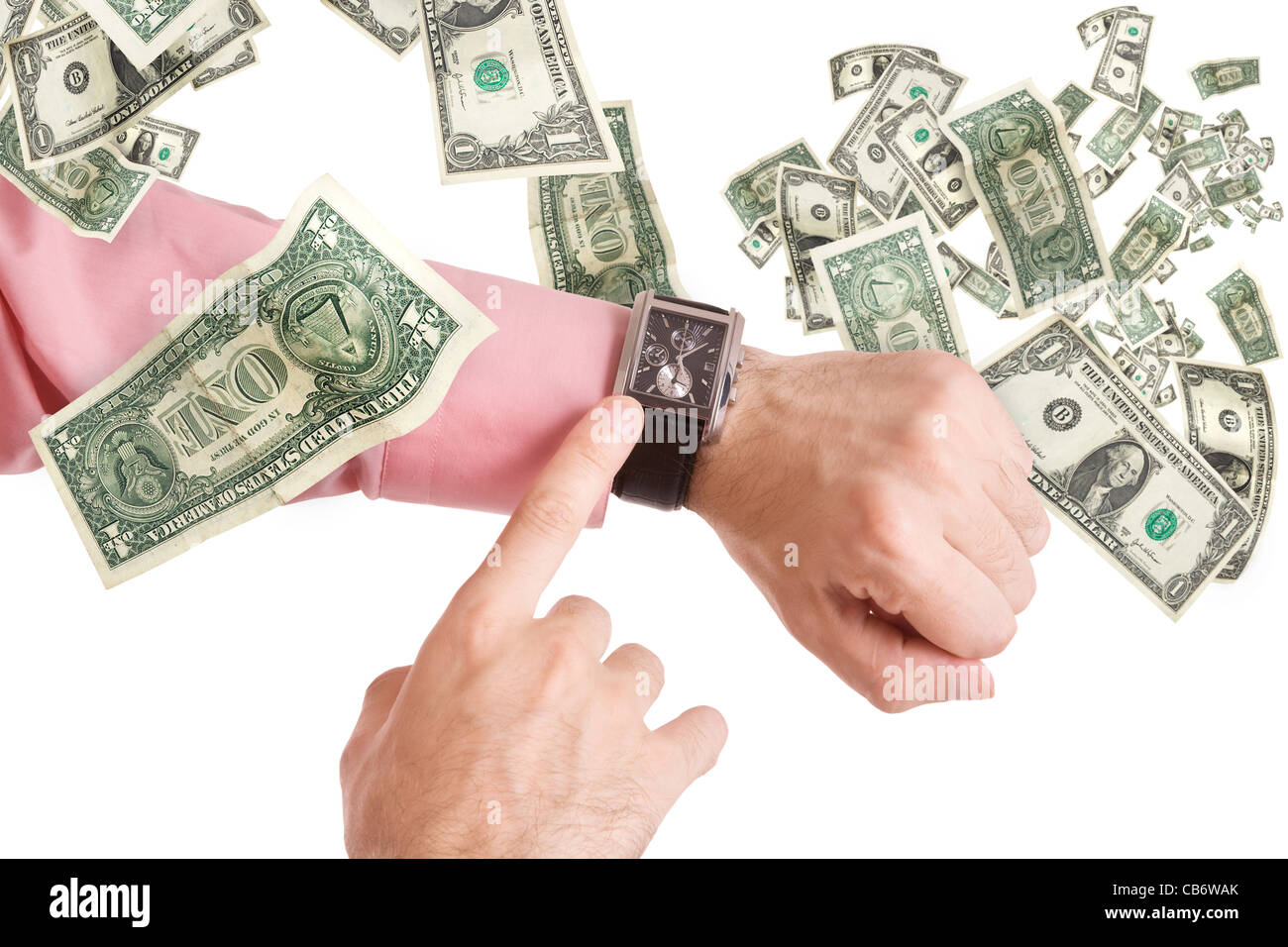 Time money concept pink hi-res stock photography and images - Alamy