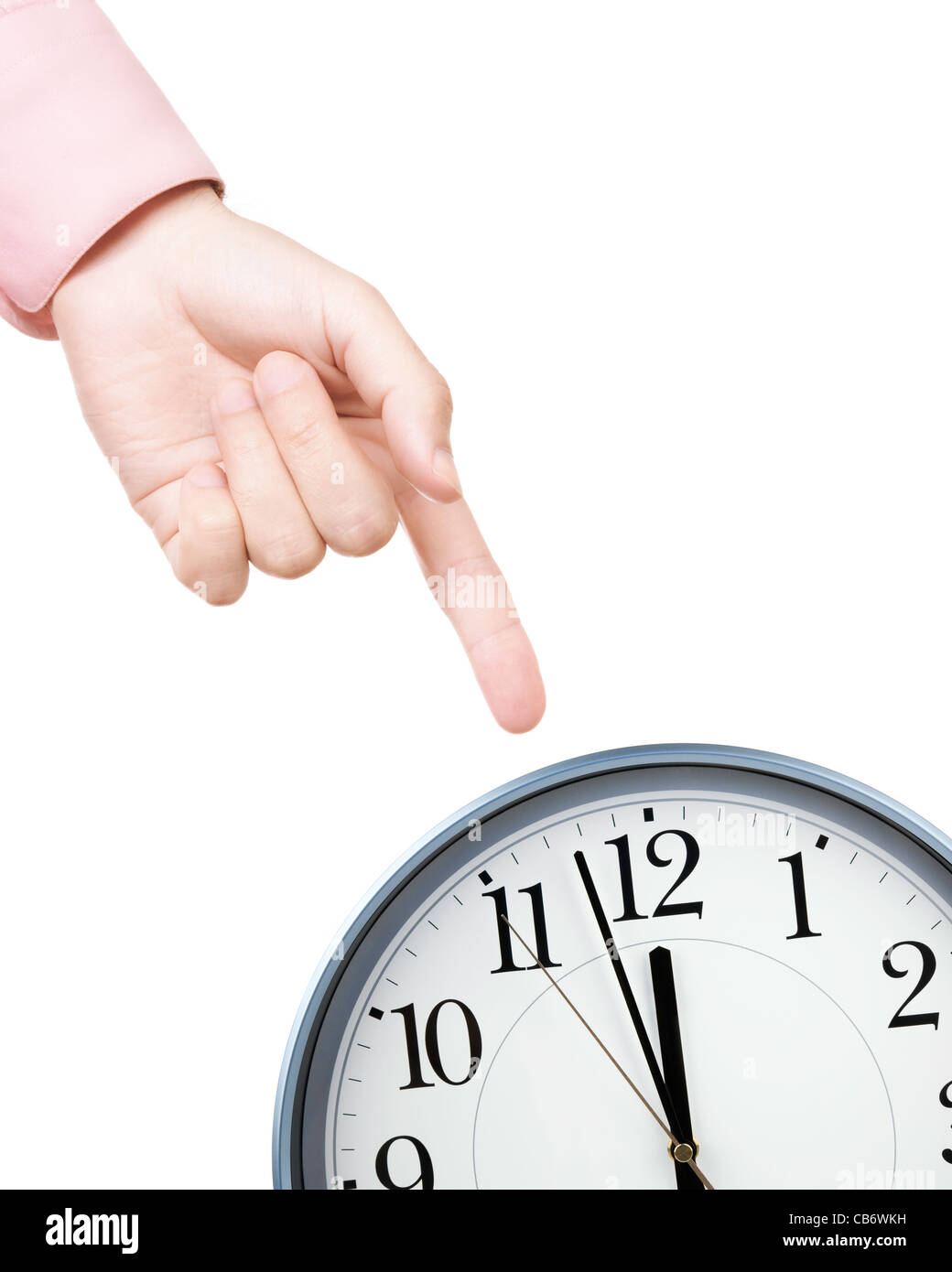 businessman pointing on clock Stock Photo - Alamy