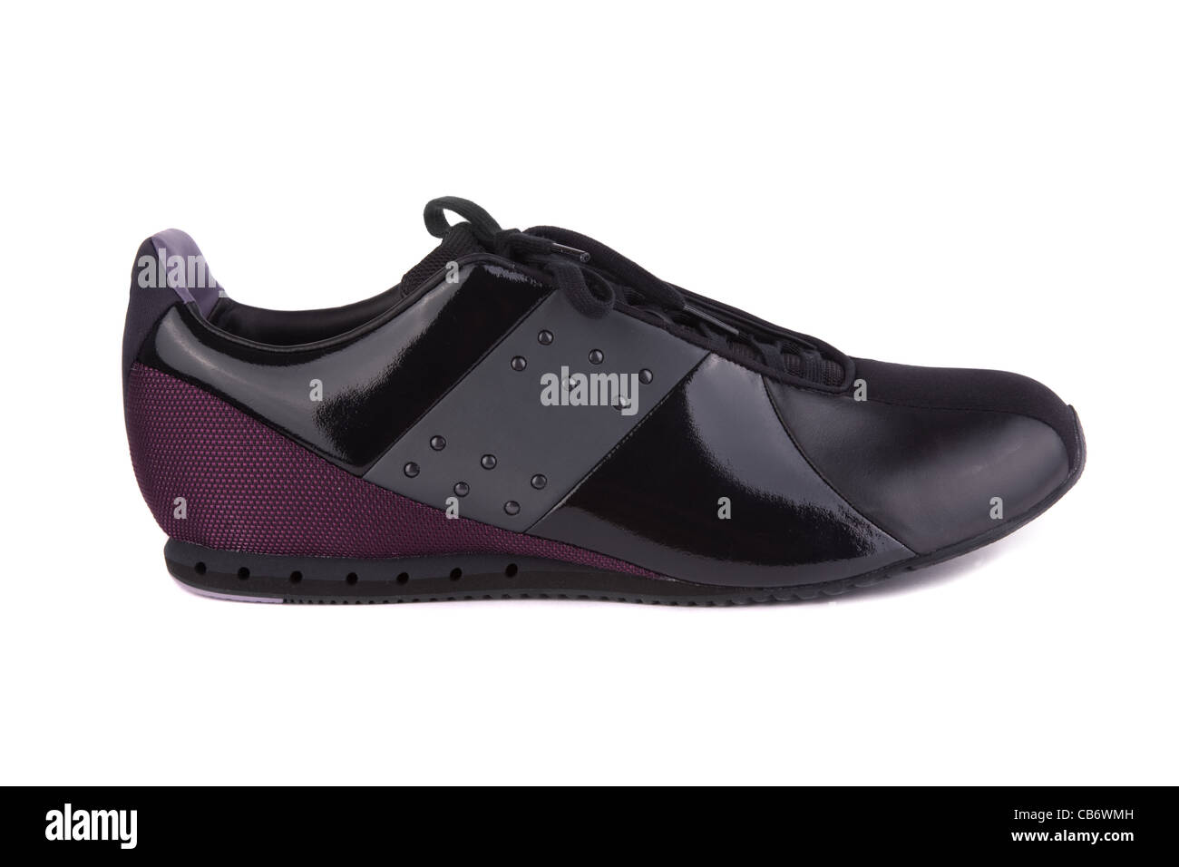 Black leather running shoes hi-res stock photography and images - Alamy