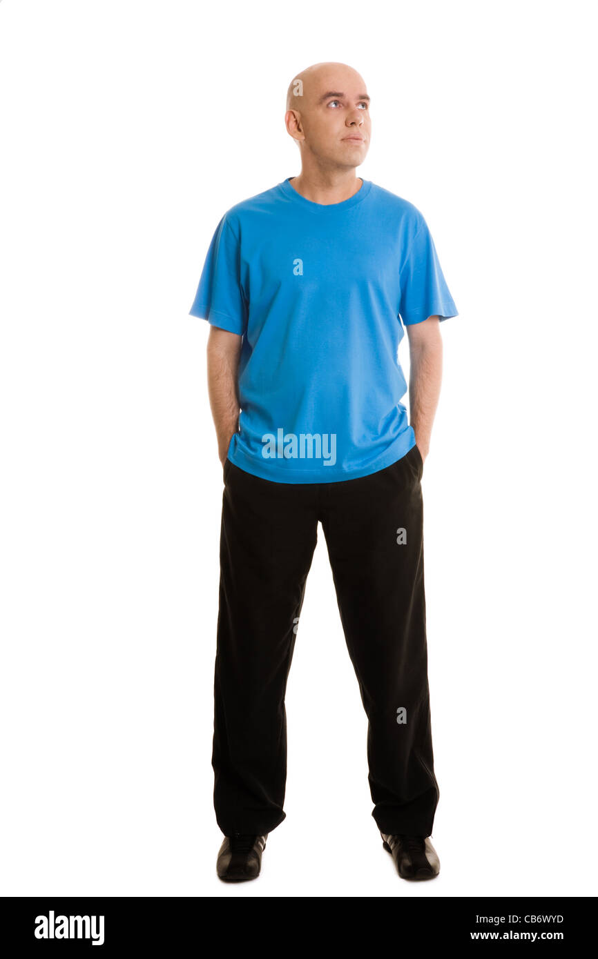 active man isolated on white background, focus on face Stock Photo - Alamy