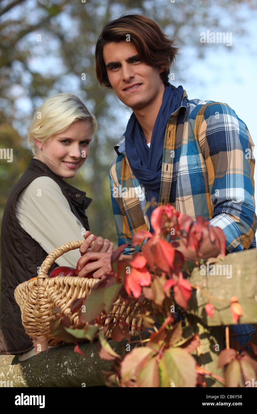Couple in countryside Stock Photo - Alamy