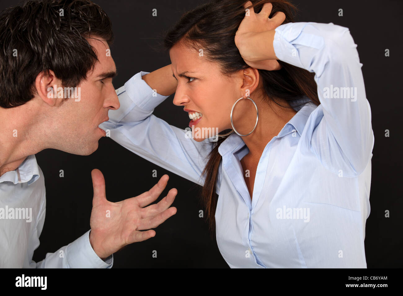 A couple having a fight Stock Photo - Alamy