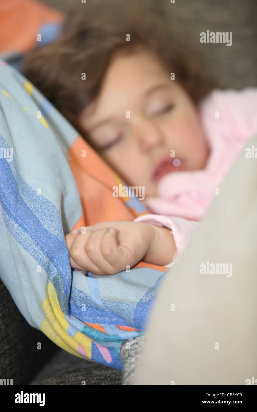 Little girl fast asleep Stock Photo - Alamy