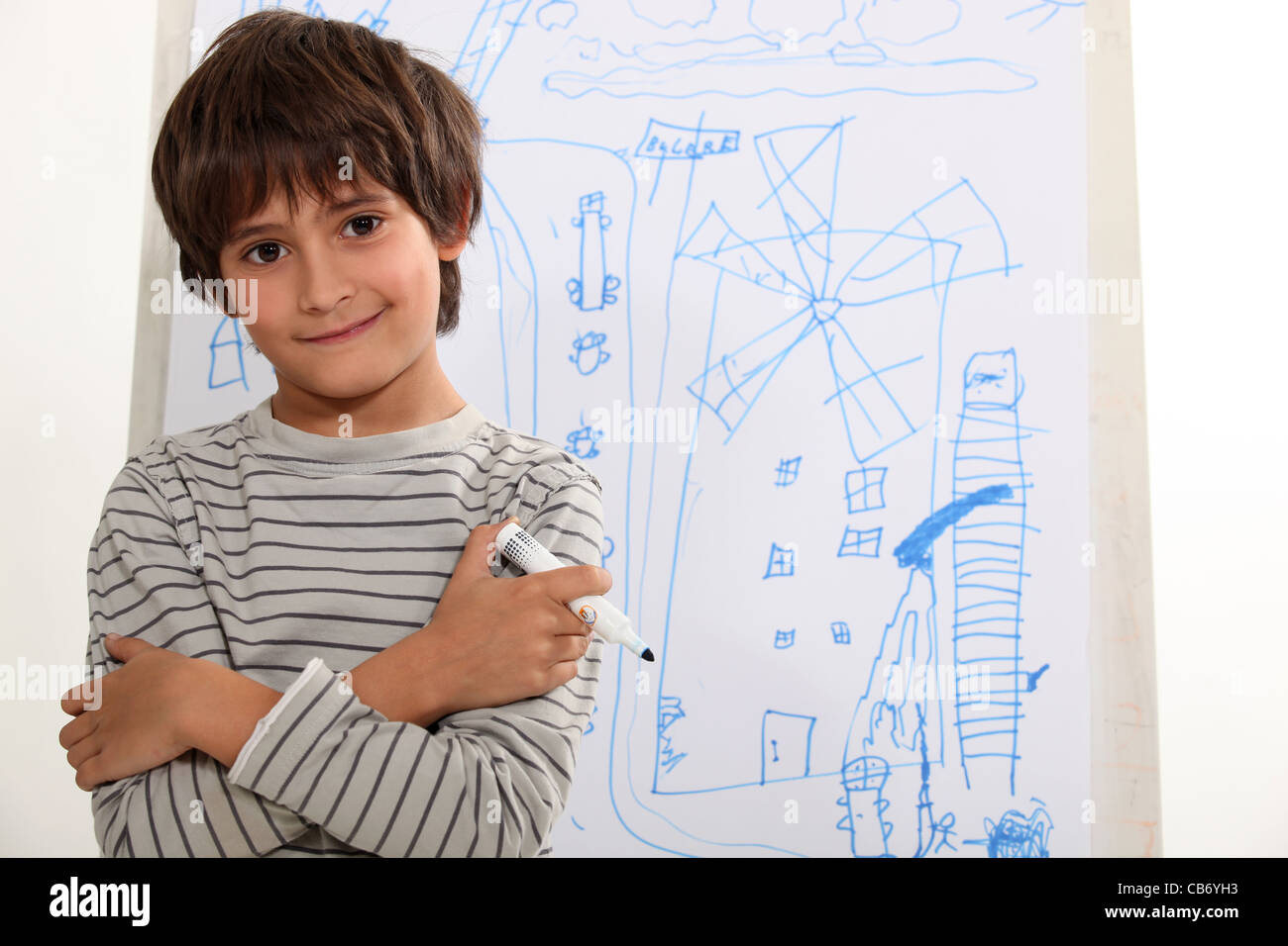 Little boy drawing Stock Photo - Alamy