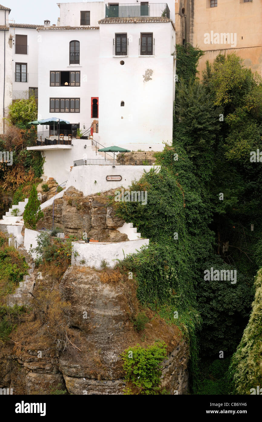 Façade of La Casa del Rey Moro on the edge of the gorge in Ronda. Ronda ...