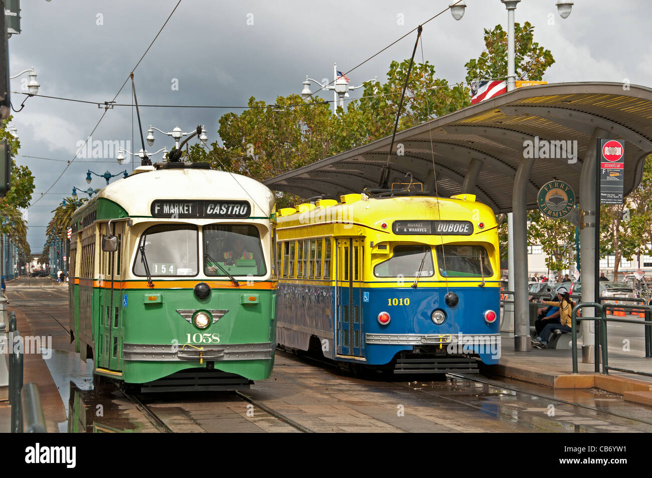 San Francisco Heritage Streetcars F-Line 30 vintage trams California ...