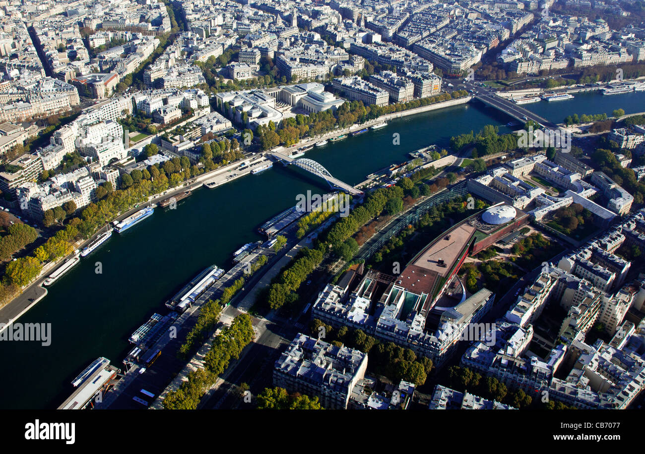 Paris, view on the city from the inside of the Eiffel tower Stock Photo ...
