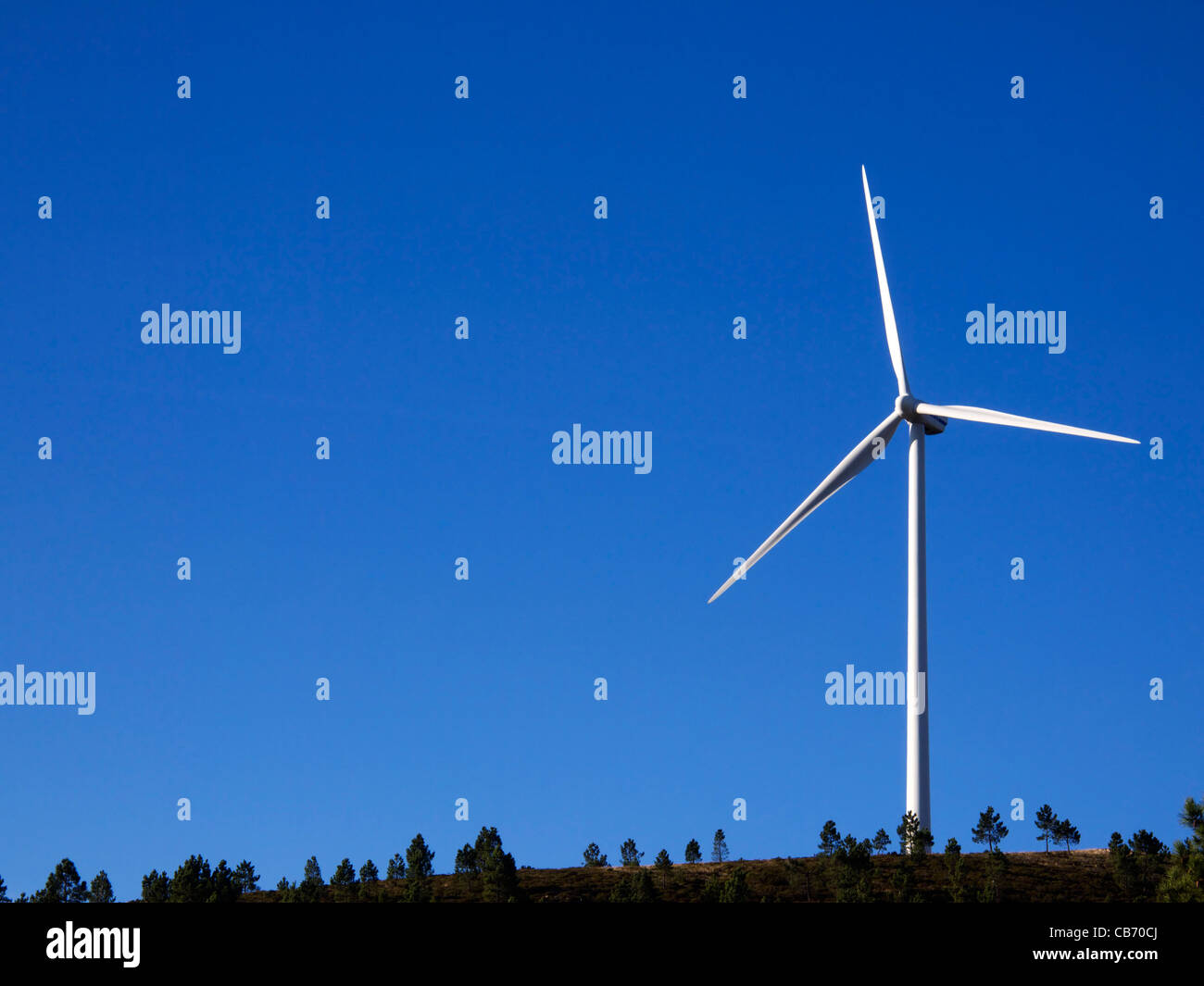 Wind turbine and blue sky Stock Photo - Alamy