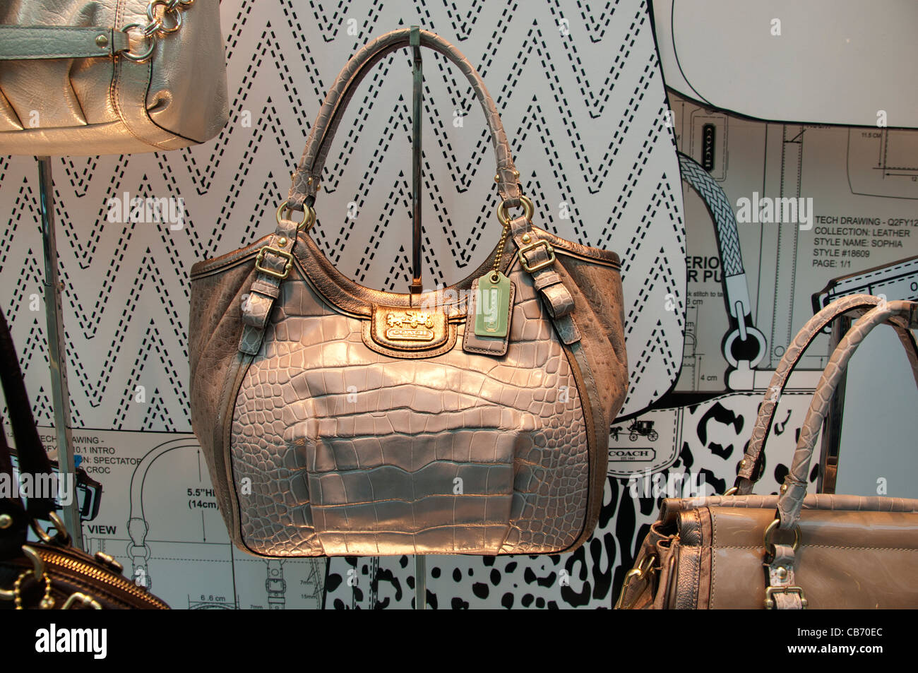 Coach bags bag Fashion shop display window United states of America ...