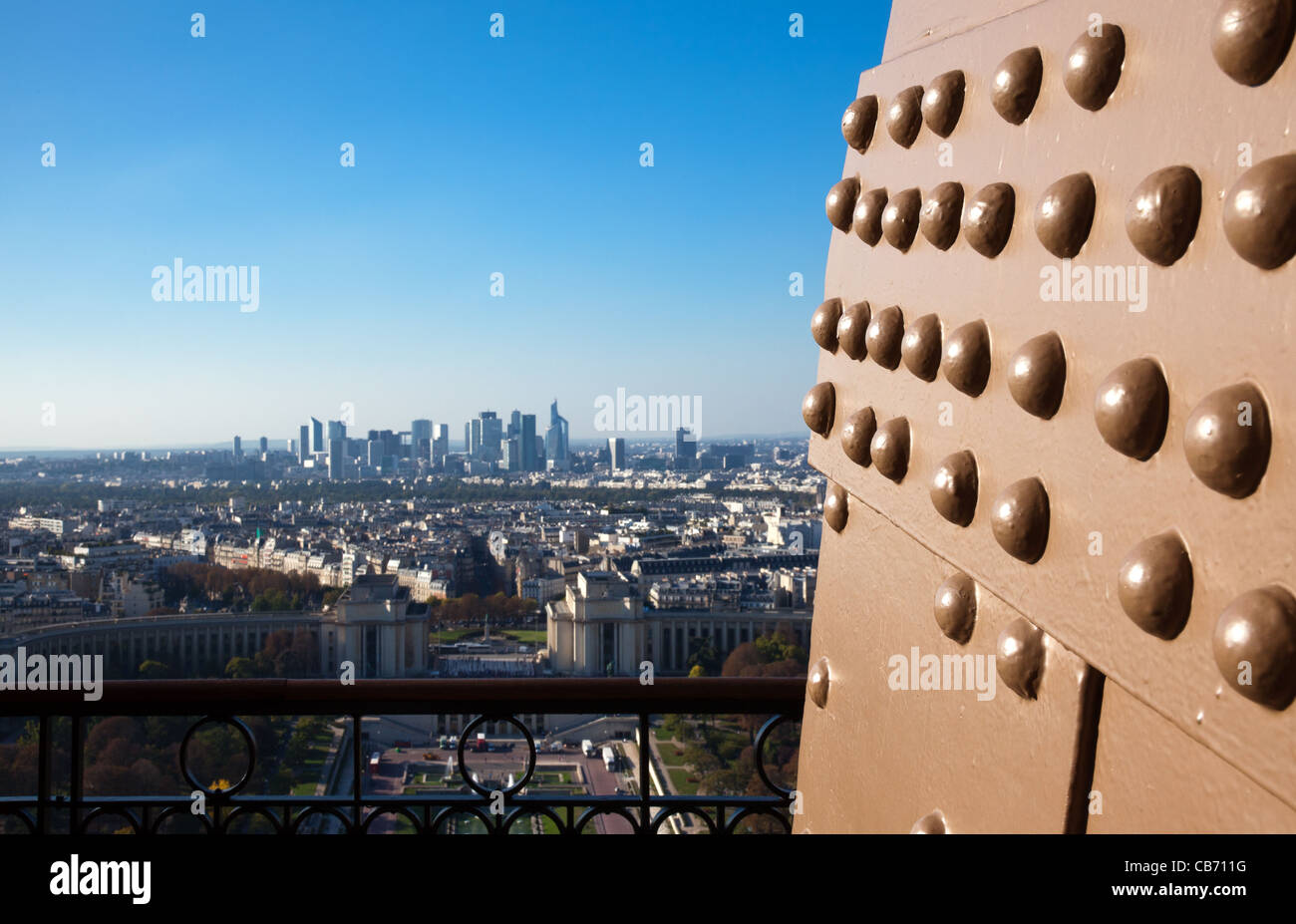 Paris, view on the city from the inside of the Eiffel tower Stock Photo ...