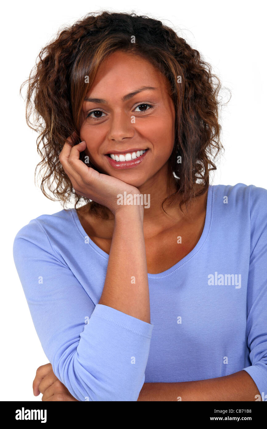Portrait of a pretty Métis girl Stock Photo - Alamy